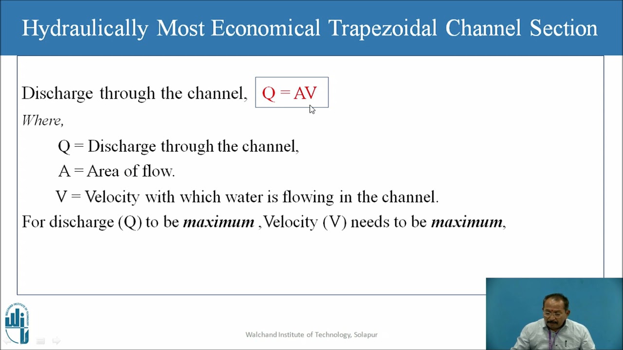 Hydraulic Most Economical Trapezoidal Channel Section - YouTube