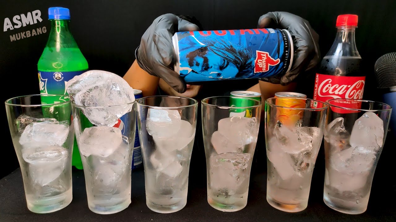 ASMR Drinking Soft Drink Coca Cola,ThumbsUp,Mirinda,7Up,Pepsi,Sprite Drinking Gulping Sounds ...