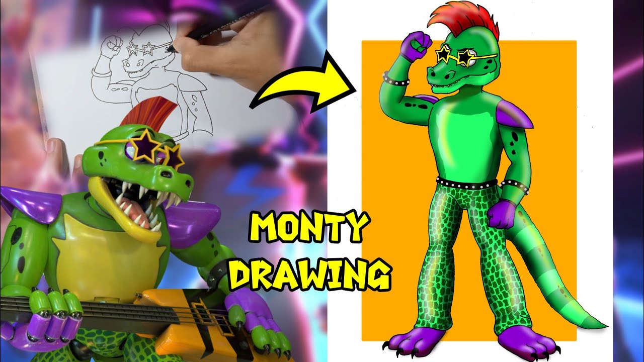 Fanart Montgomery Gator - FNAF Security Breach (Traditional&Digital ...
