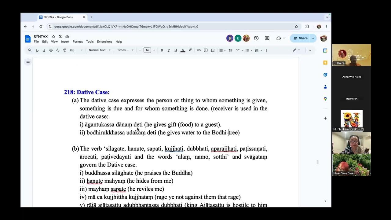 Dhammacakka & Pāli Syntax, Day-7 ( 22.11.24 ) by Ashin Thera Vaṃsa ...
