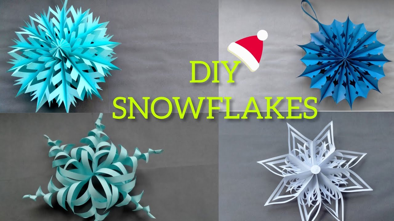 Diy-4 easy paper snowflakes/how to make snowflake using paper/Christmas ...