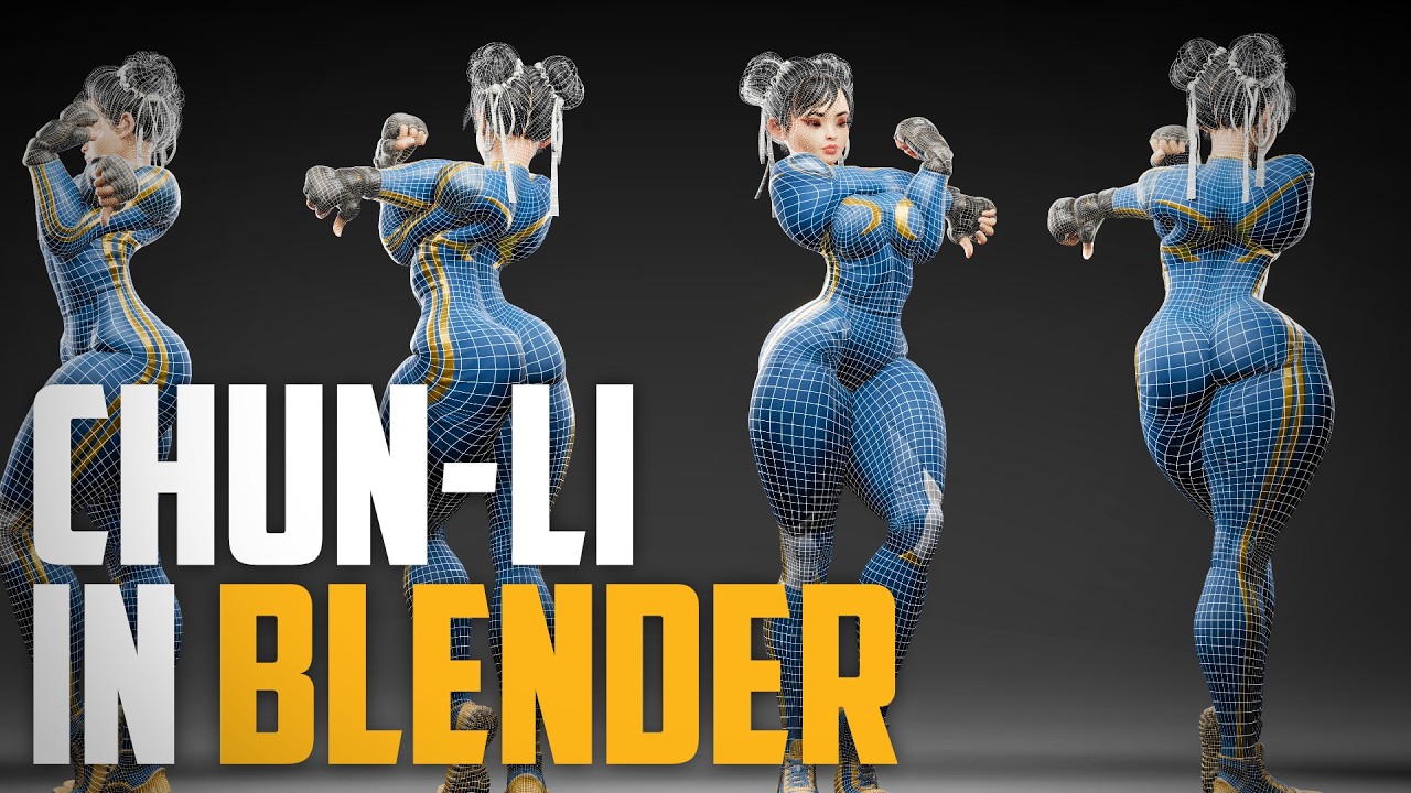CHUN-LI Character Breakdown in BLENDER - YouTube