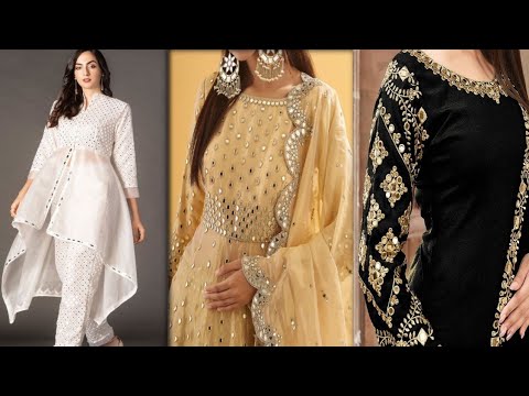Stylish and elegant mirror work dress designs - YouTube
