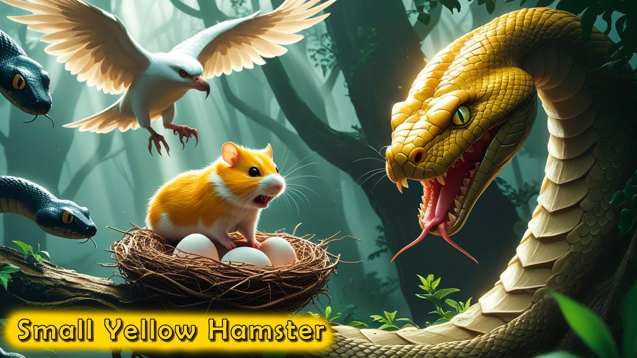 Small Yellow Hamster and Big Snake! 🐹 #hamsters #ai #story - YouTube