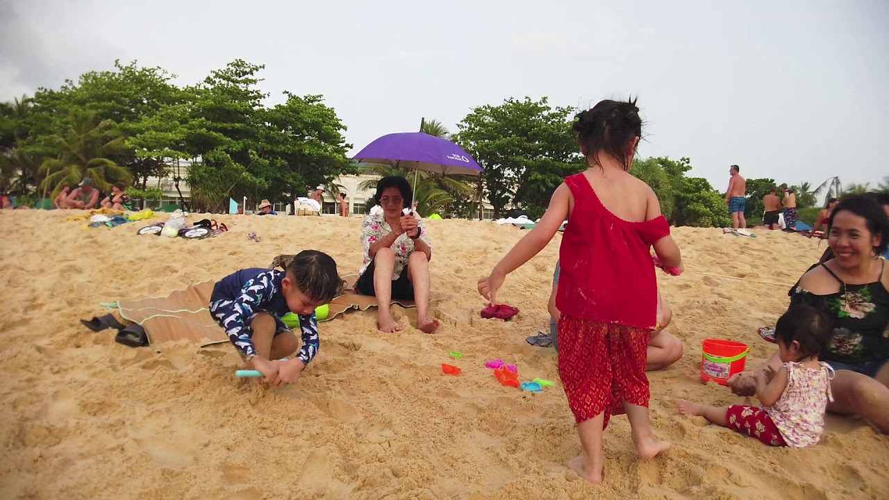 Karon beach on Songkran day 2019 - YouTube