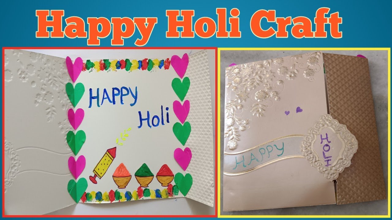 DIY Holi Greeting Card / Happy Holi Card Making ideas / Holi Craft ...