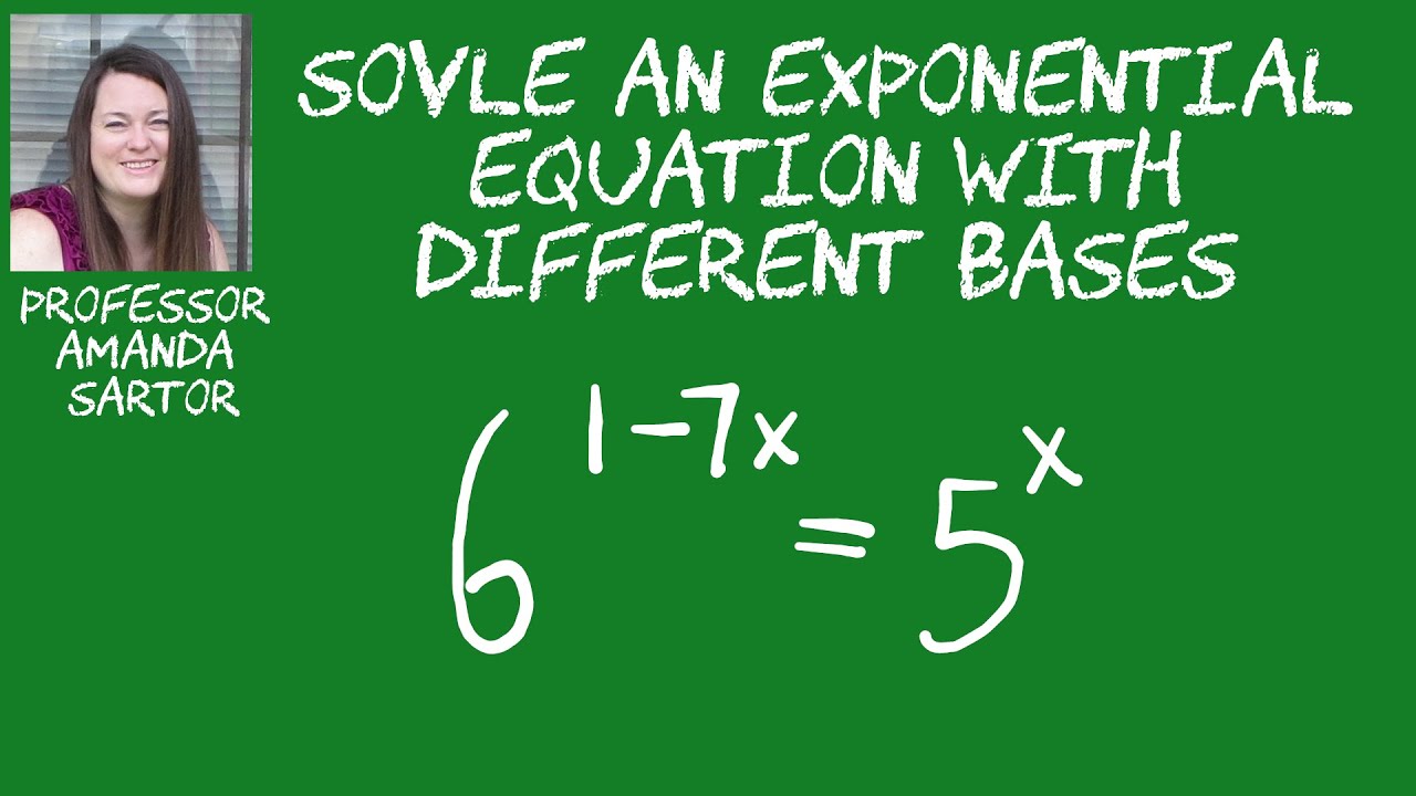 Solve the Exponential Equation with Different Bases in Two Ways - YouTube