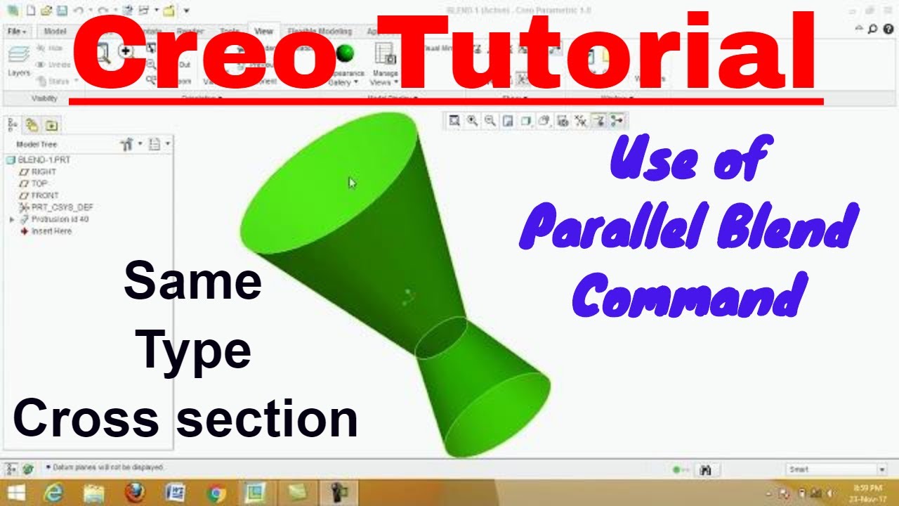 Creo Tutorial- to create parallel Blend (same Cross Section) | Soumen ...