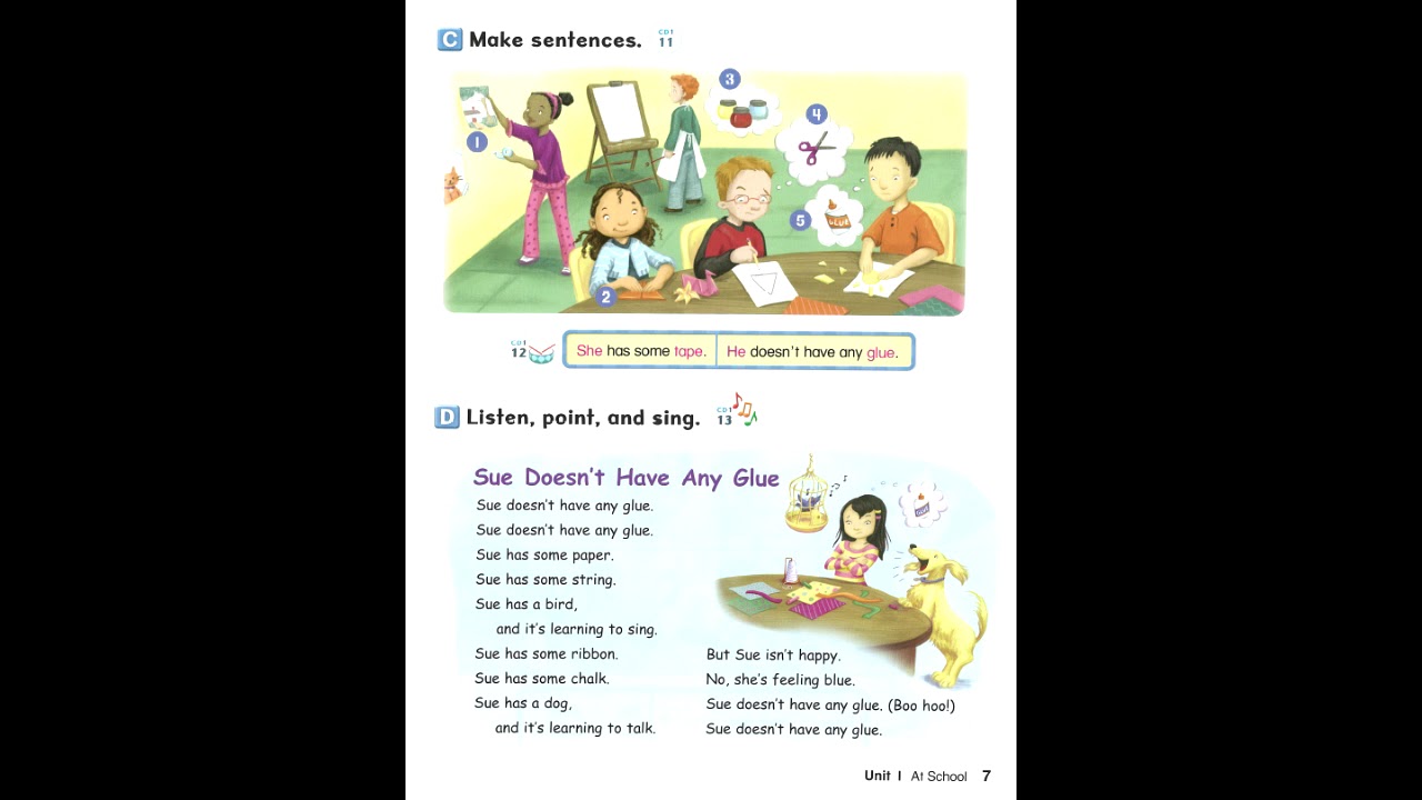 page 7 let's go 3 4th edition unit 1 at school - YouTube