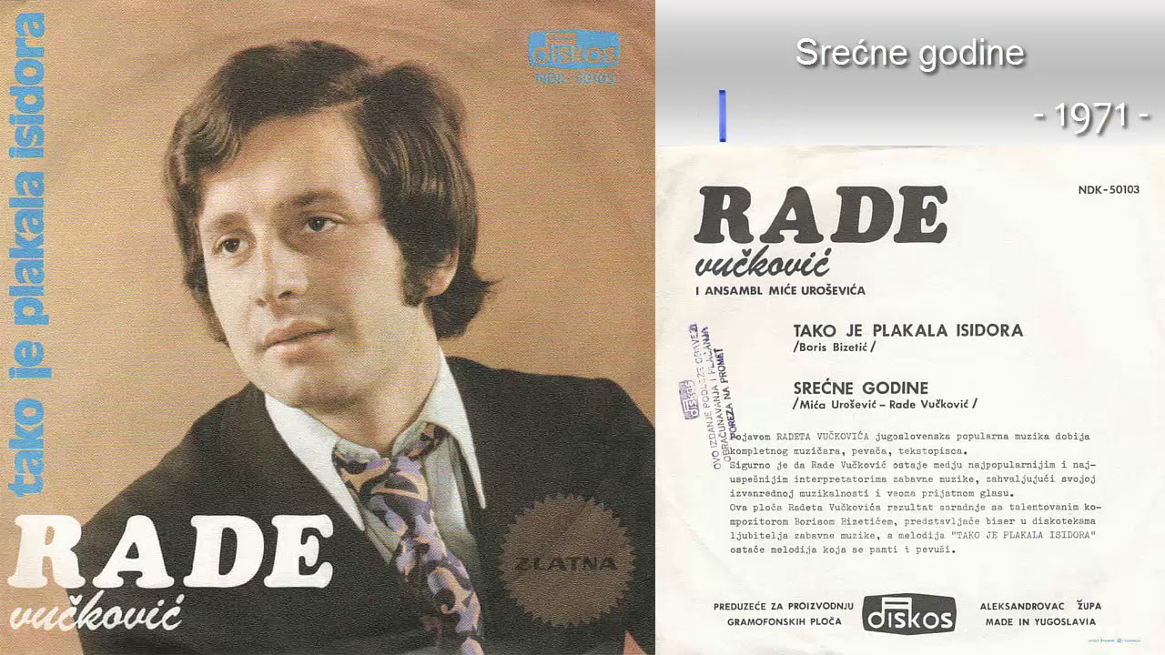 Rade Vuckovic - Srecne godine - (Audio 1971) - YouTube