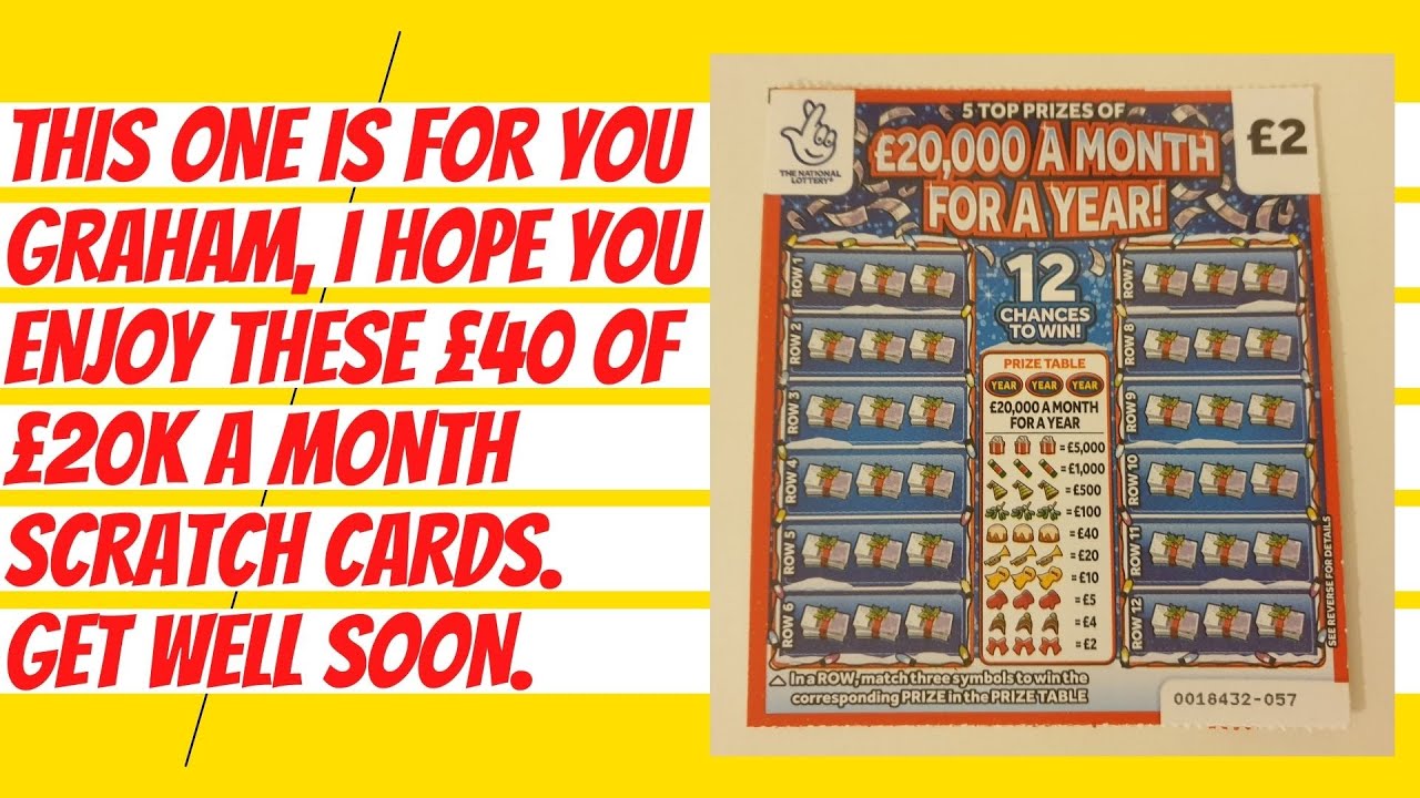 New scratch cards. £40 of the 20k a month for a year scratch tickets ...