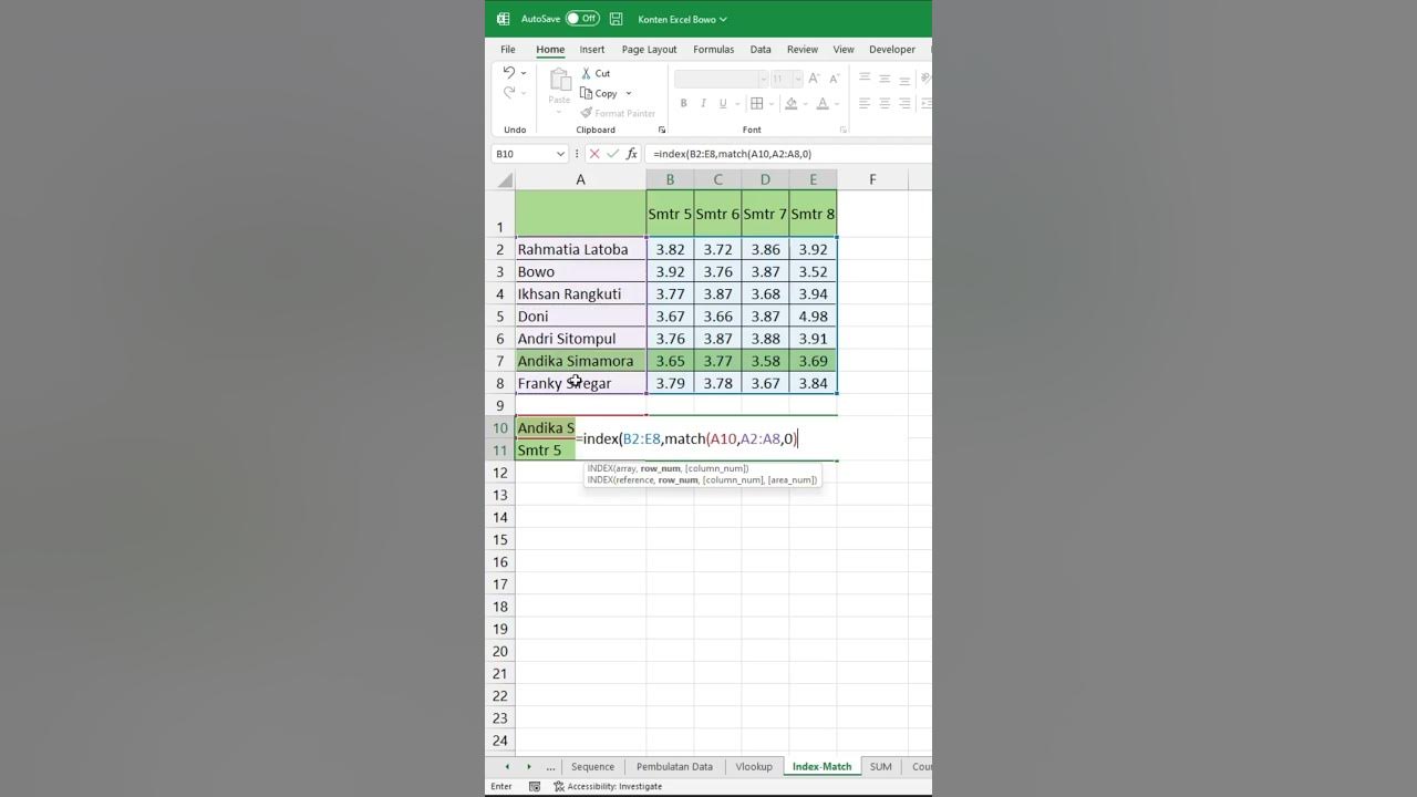 INDEX MATCH - Microsoft Excel - YouTube