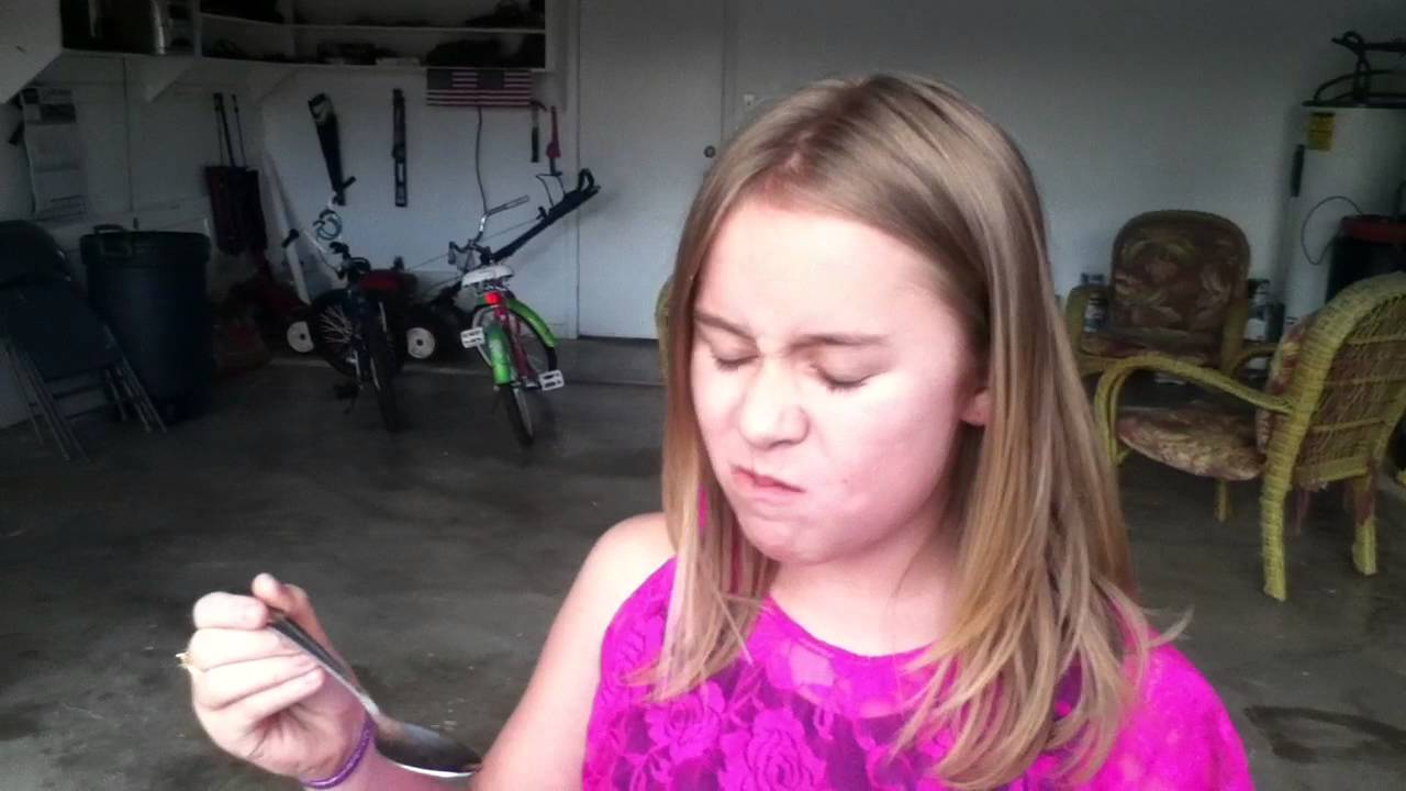 little girl doing cinnamon challenge - YouTube