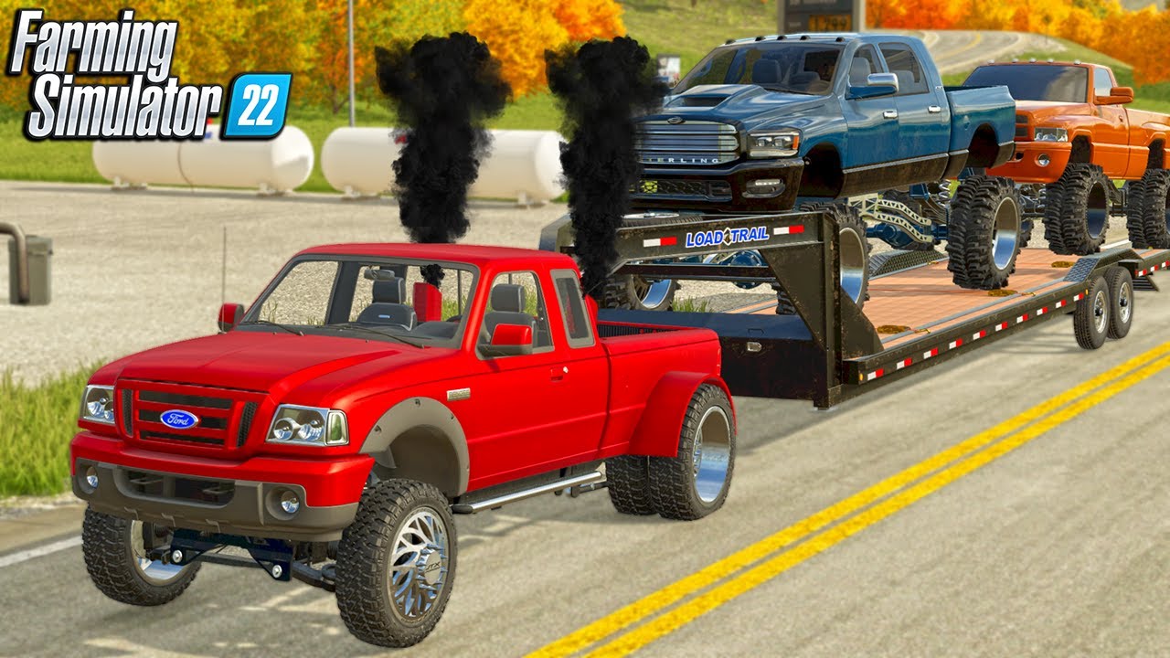 DUALLY FORD RANGER VS FULLY LOADED GOOSENECK TRAILER! - YouTube