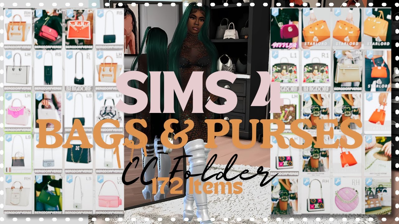 CC FOLDER: Sims 4 BAGS and PURSES | 172 Items | 1.61 GB (2024) - YouTube