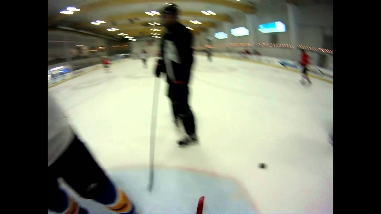 Ice Hockey Goalie Cam - Wrap Around Save - YouTube