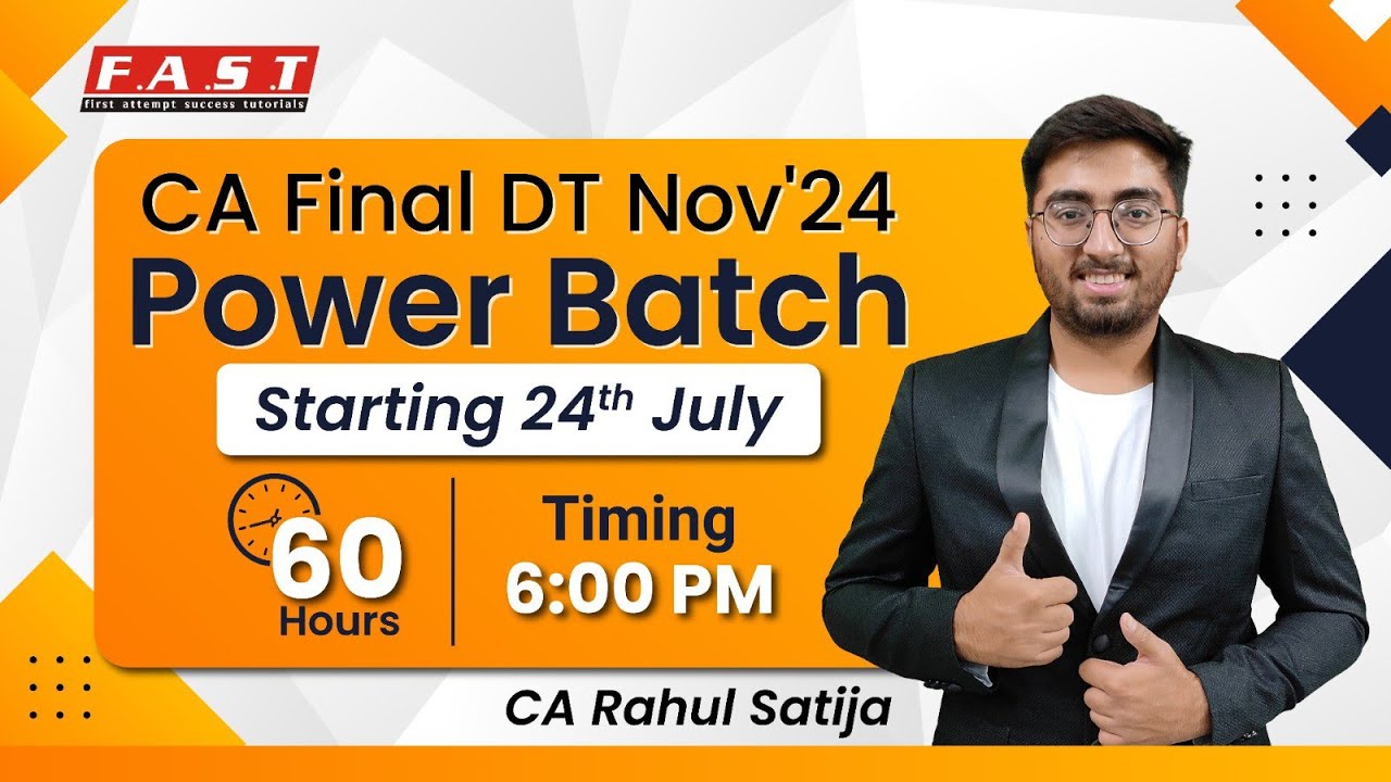 Batch Announcement! CA Final Direct Taxes -Live Power Batch -By CA ...
