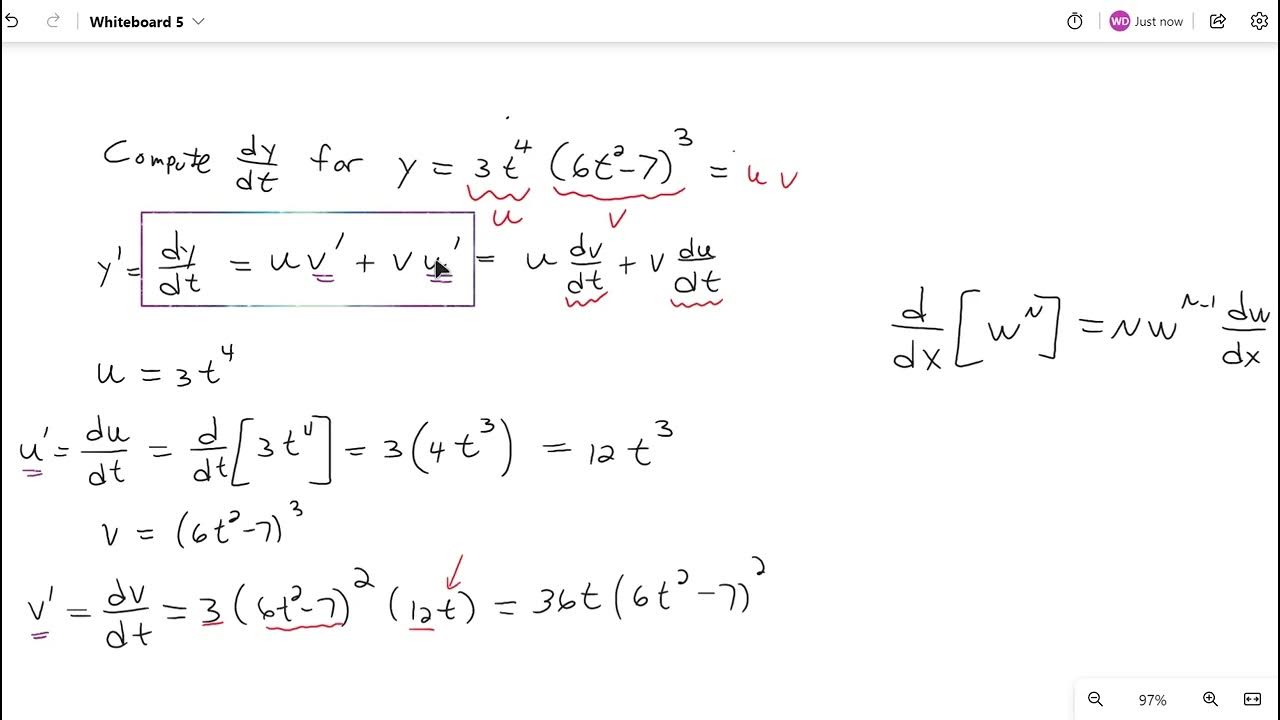 Derivative of a Product and Simplifying as a Product - YouTube
