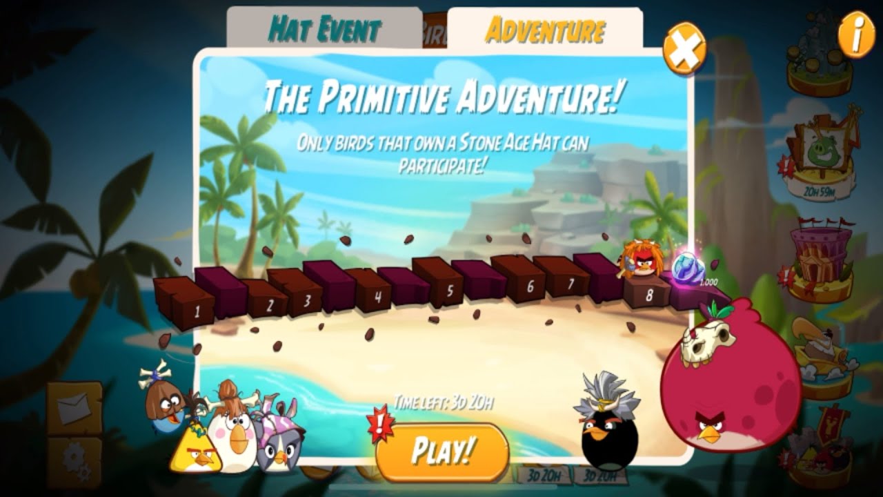 Angry Birds 2 Primitive Adventure with Stone Age Hat set | ALL LEVELS ...