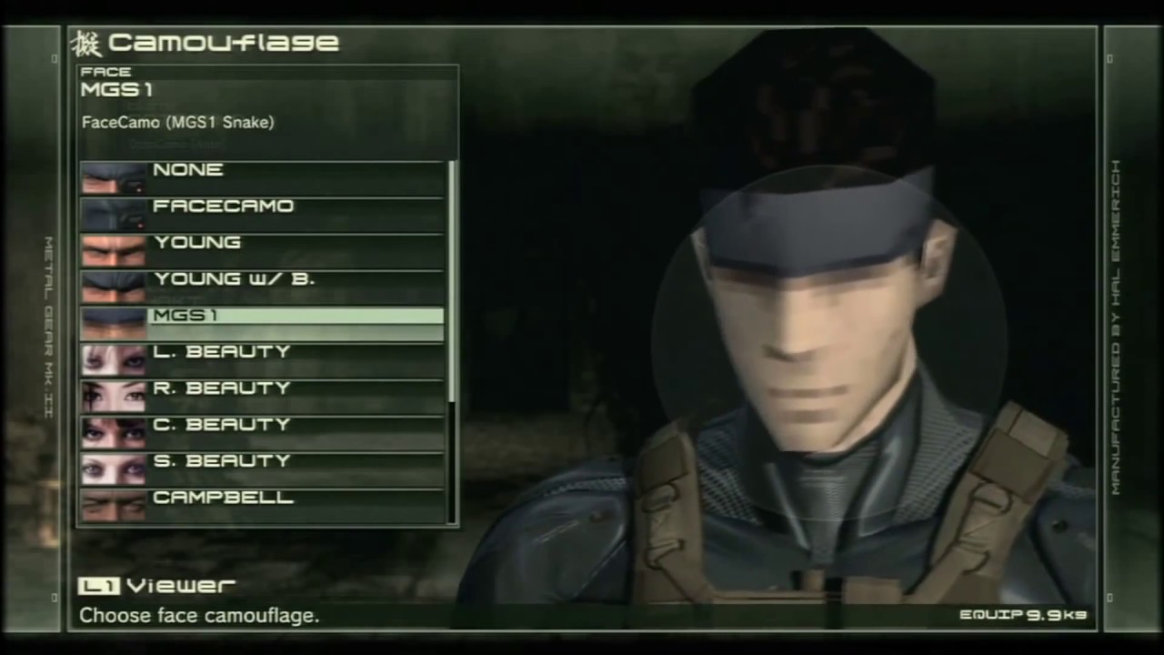 MGS4 Face Camo : r/metalgearsolid