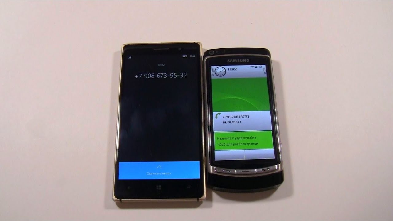 Nokia 830 & Samsung i8910 HD incoming call - YouTube