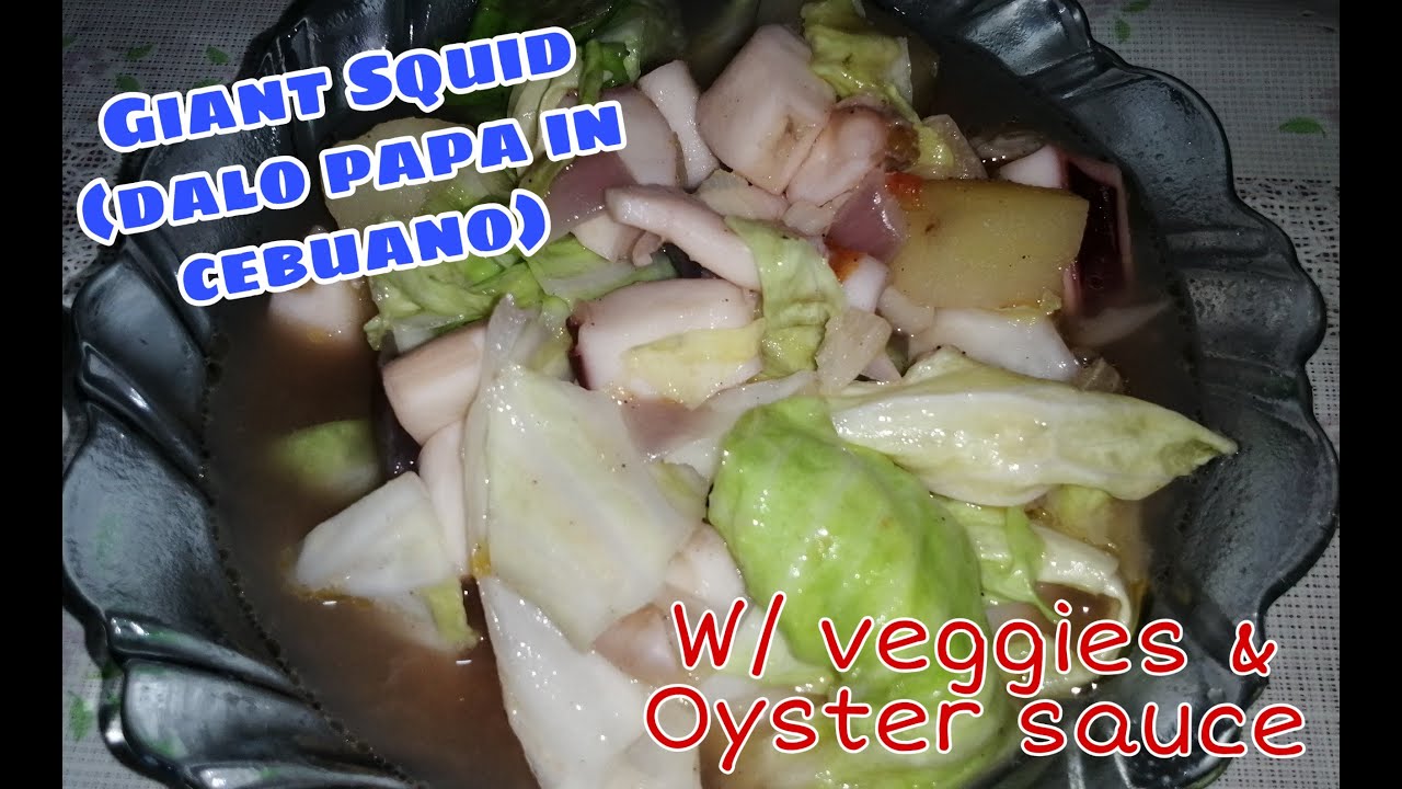 How to cook Giant Squid with veggies & Oyster sauce// easy & fast way ...
