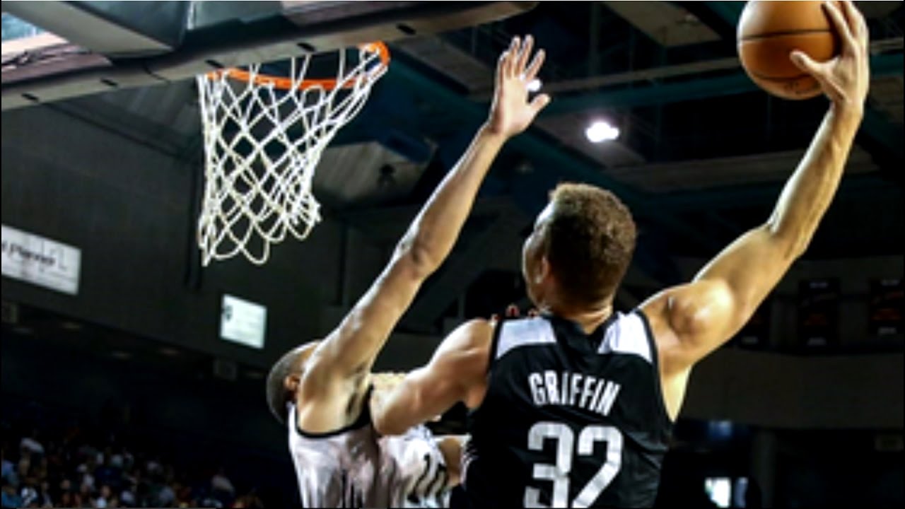 BLAKE GRIFFIN VICIOUS TOMAHAWK SLAM DUNK ON BRICE JOHNSON. HoopJab NBA ...
