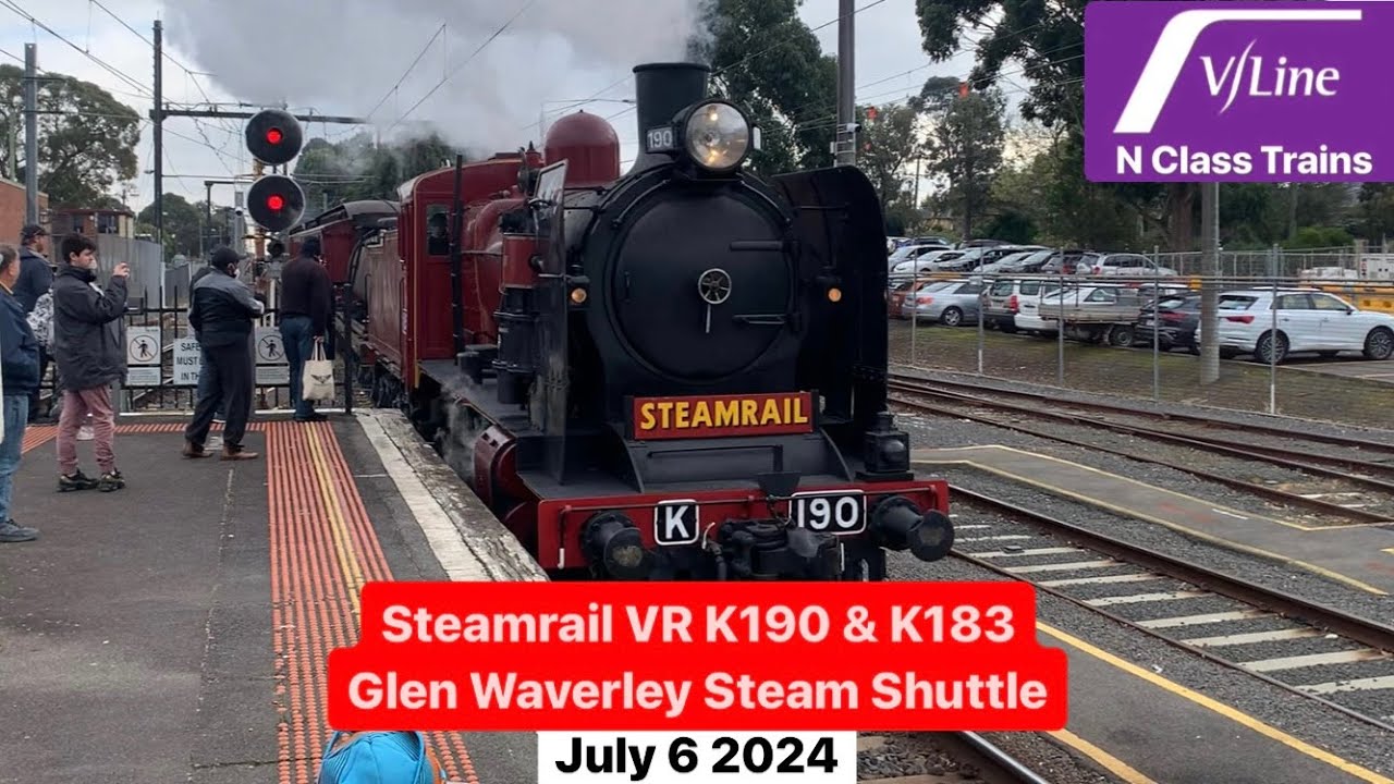 Steamrail VR K190 & K183 - Glen Waverley Steam Shuttle - YouTube