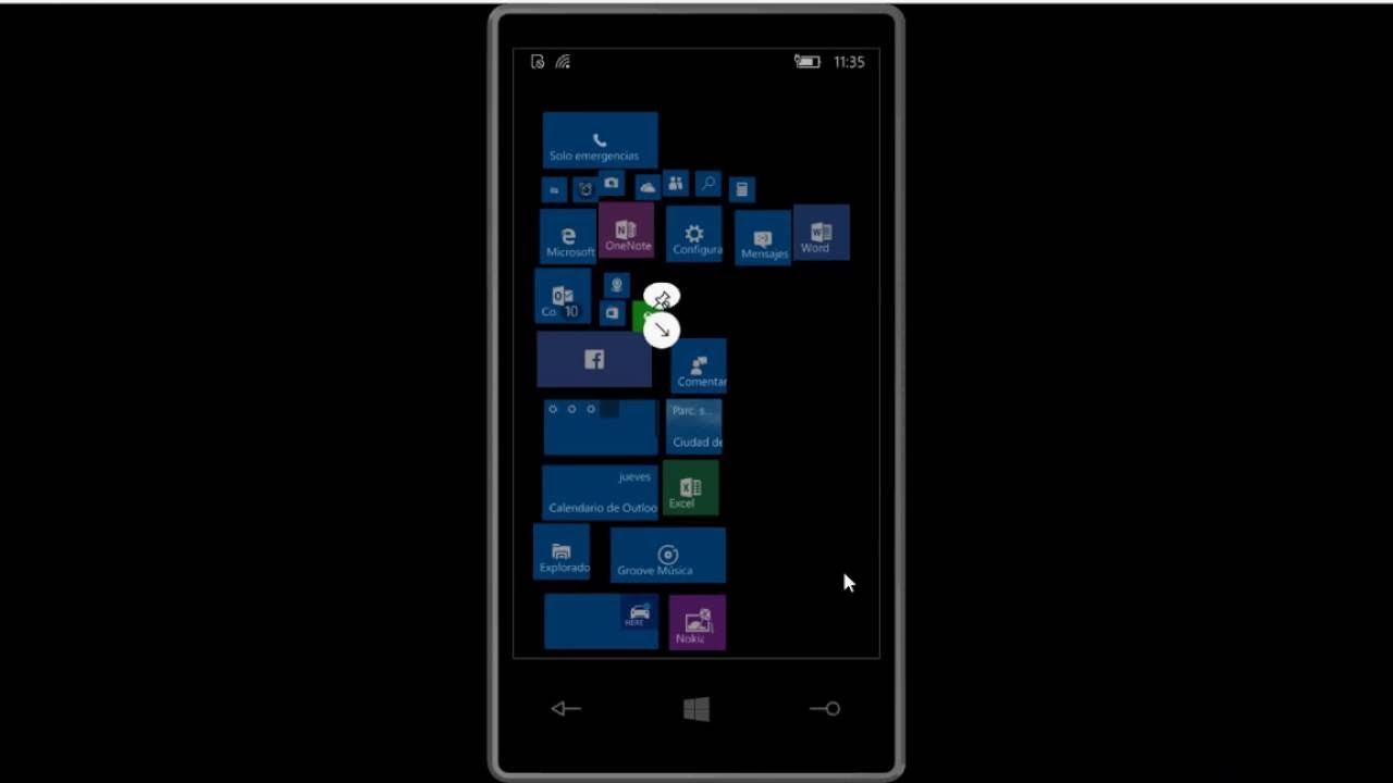 5 columnas de tiles o mas en windows 10 mobile - YouTube