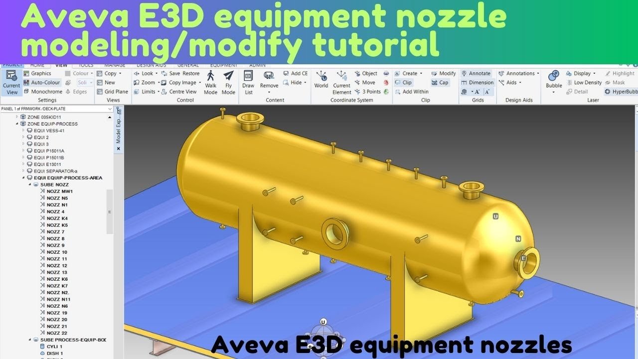 Aveva E3D Nozzle Modeling | how to create nozzle in e3d. - YouTube