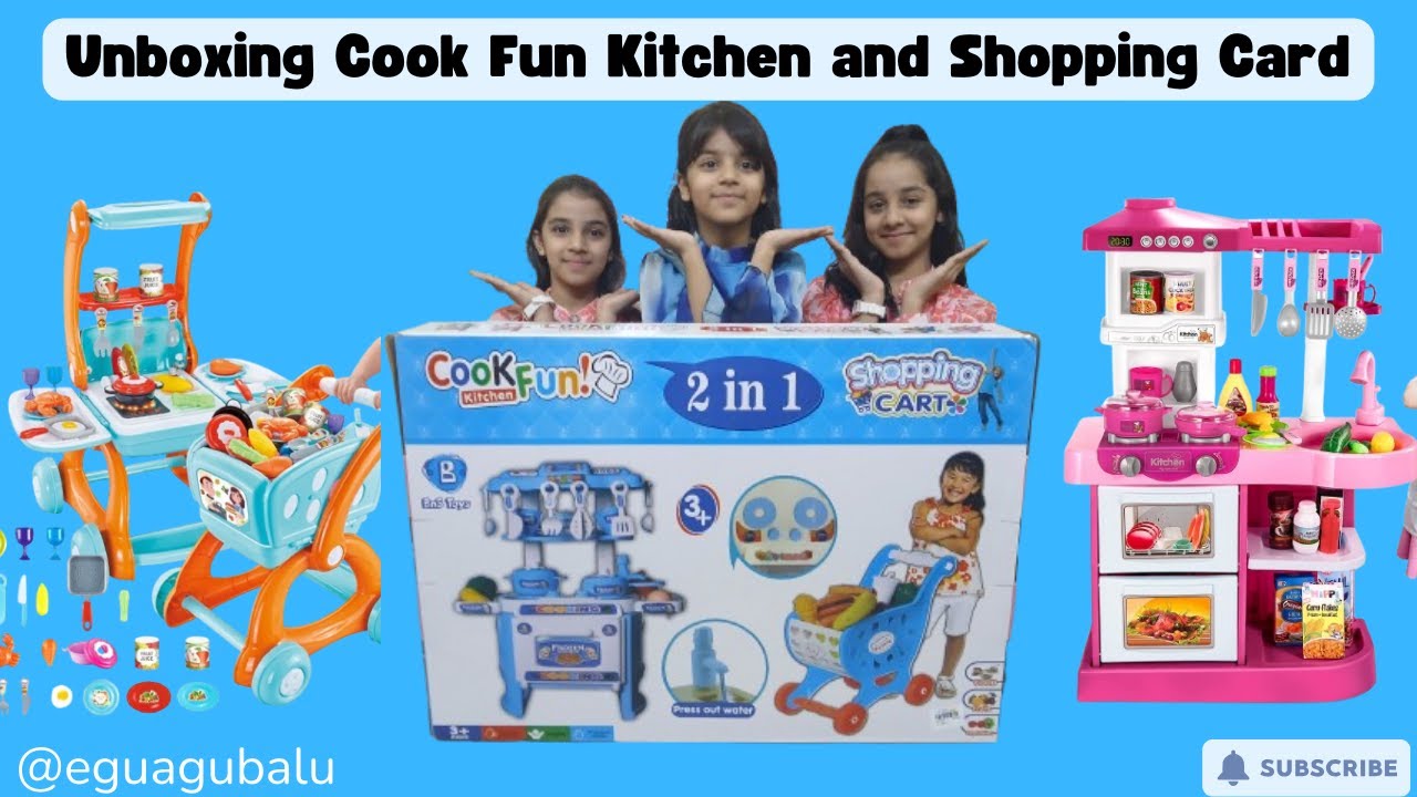 Cook Fun Kitchen & Shopping Cart 2 in 1 Toys | Kitchen Set | Shopping ...