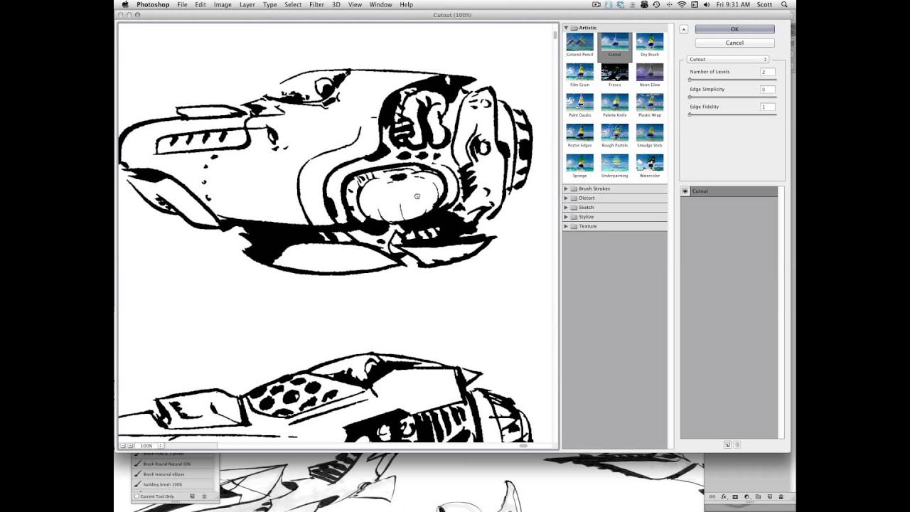 Using the "Cutout Filter" in Photoshop - YouTube