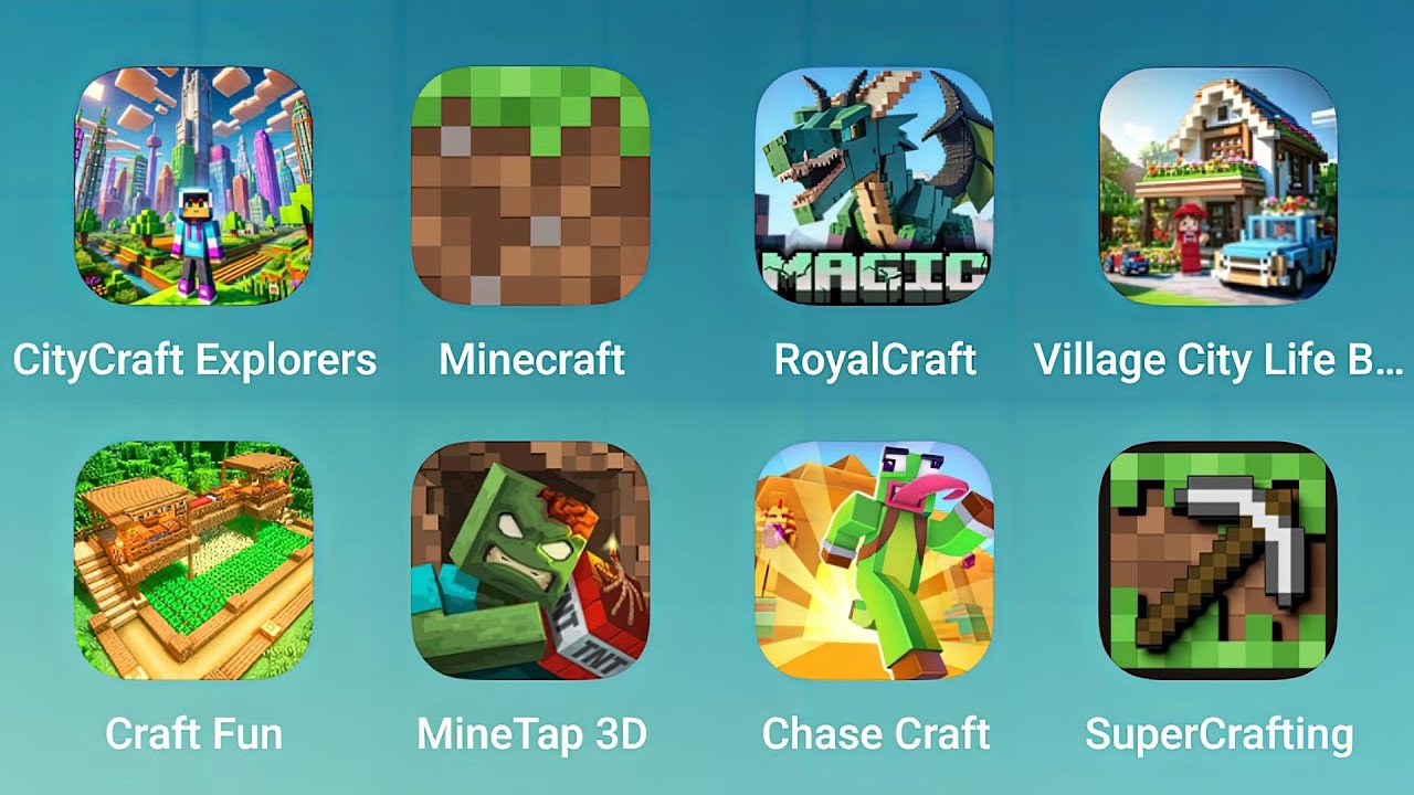 CityCraft Explorers, Minecraft, RoyalCraft, Village City Life, Craft Fun, MineTap 3D, Chase ...