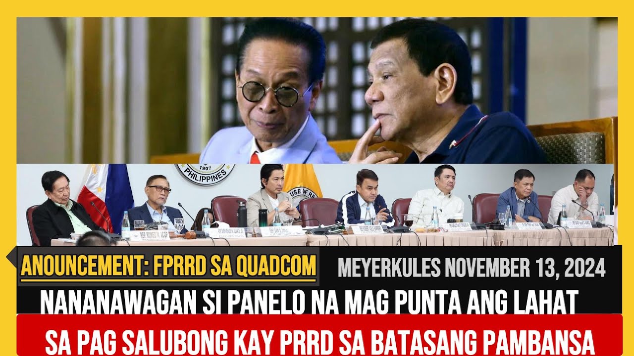 "MAGHAHALO ANG BALAT SA TINALUPAN" AATTEND FPRRD SA QUADCOM sa ...