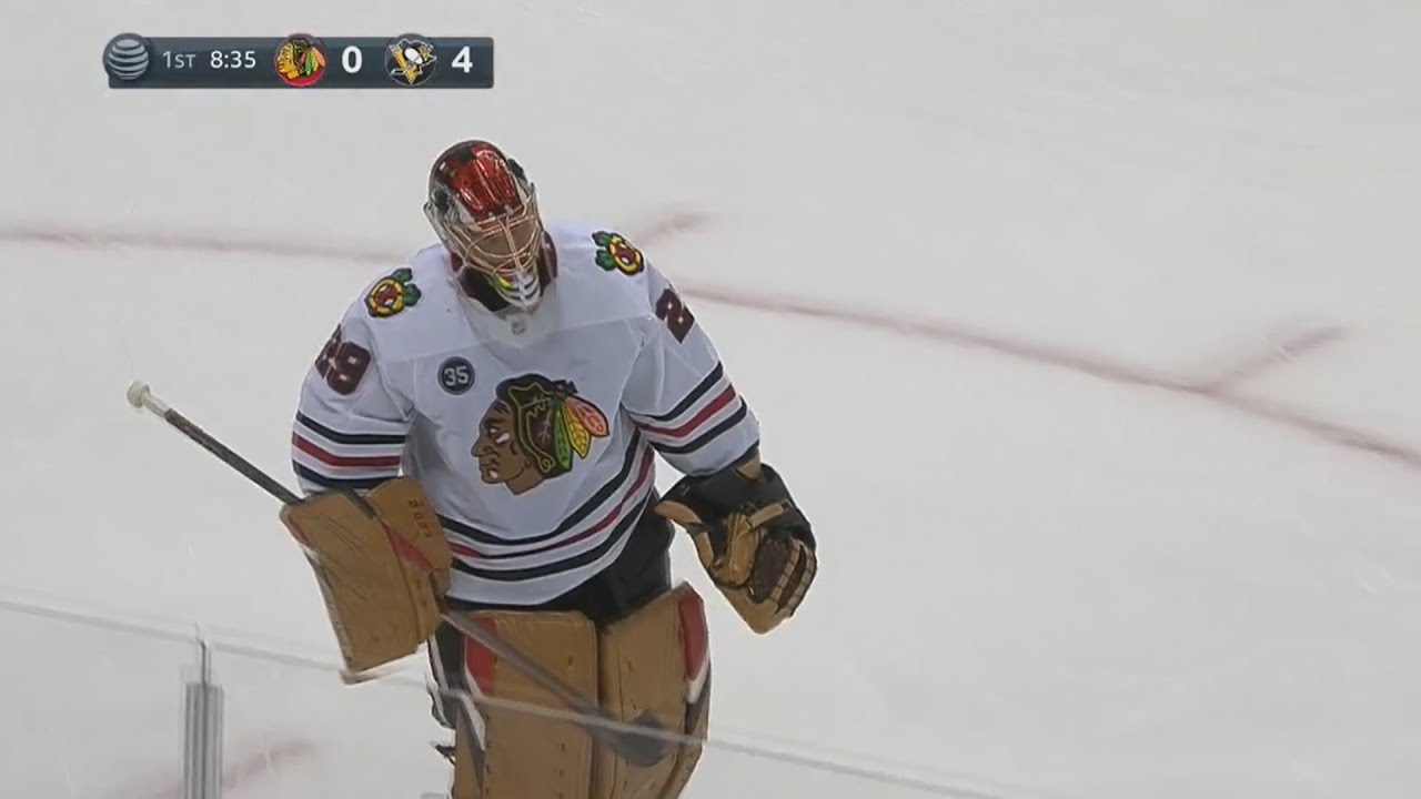 Marc-Andre Fleury Pulled Early During His Return To Pittsburgh - YouTube