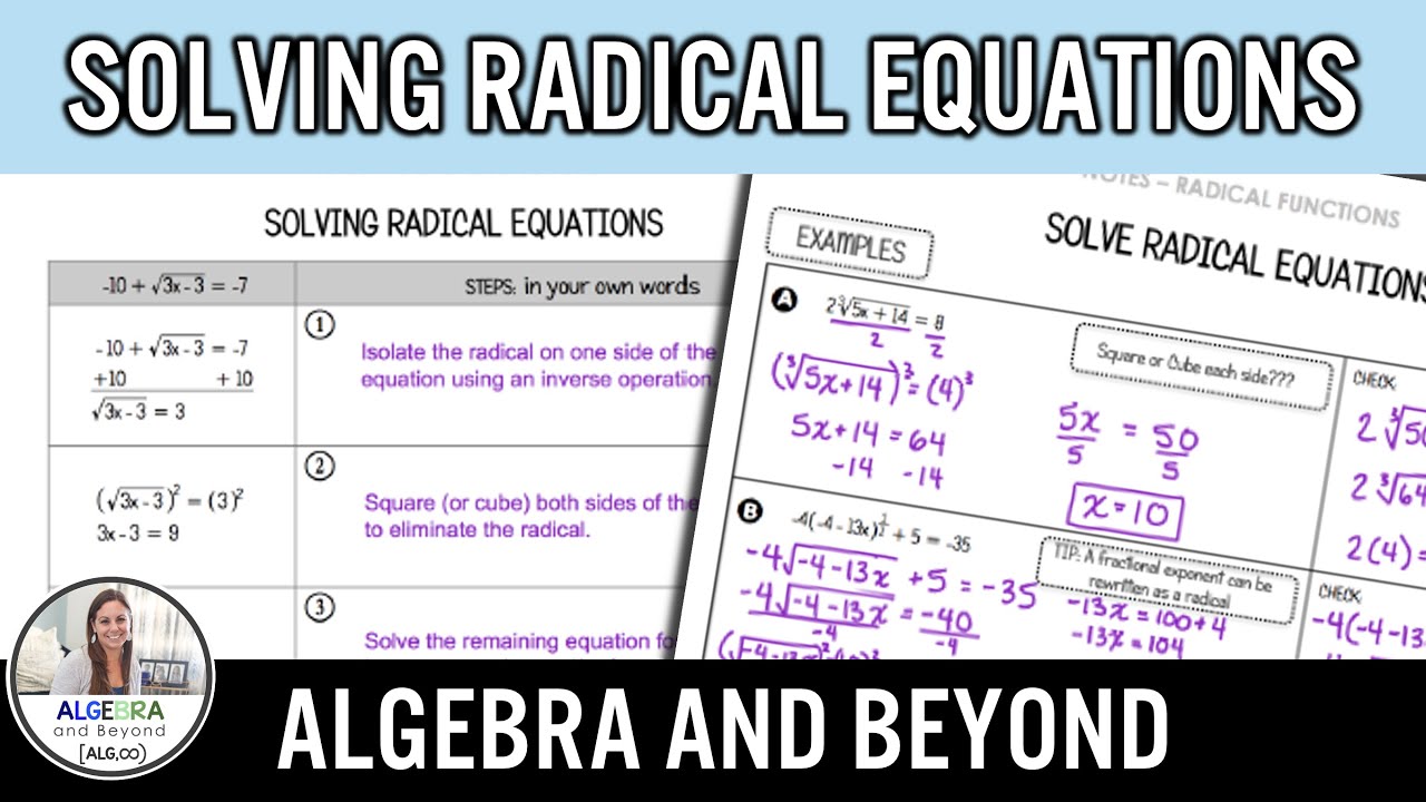 Solving Radical Equations | Algebra 2 Lesson - YouTube