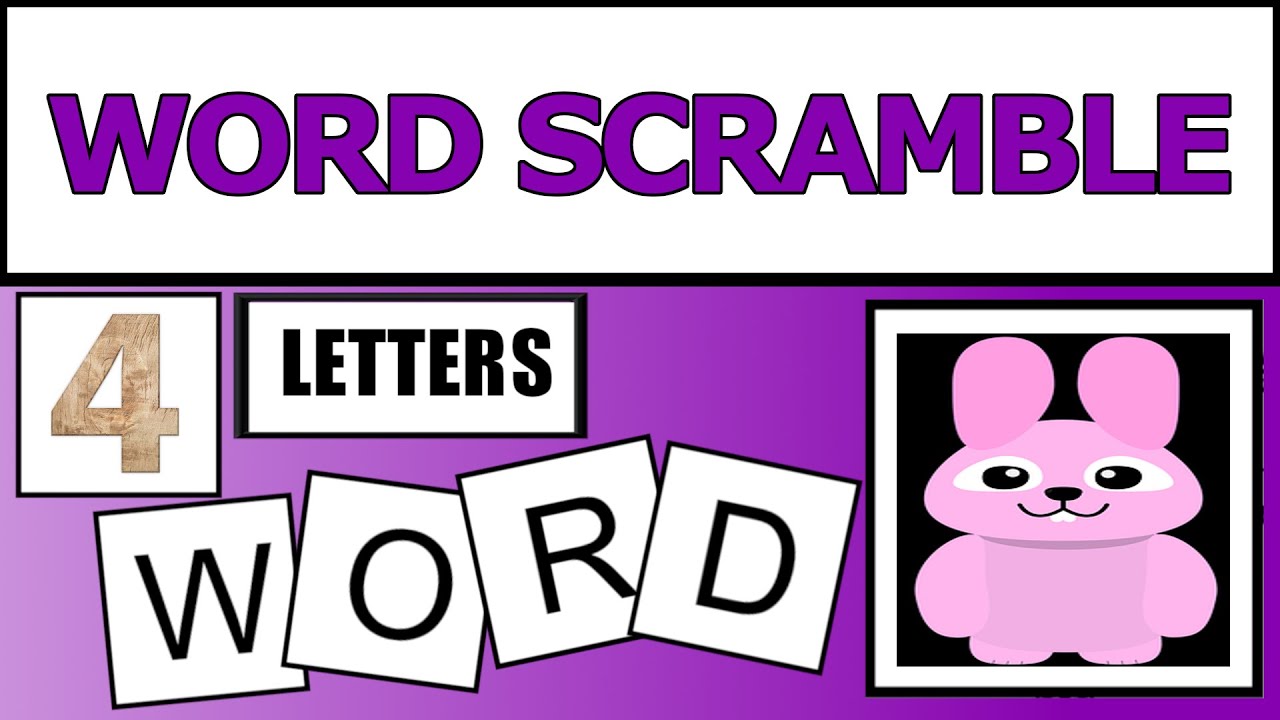 4-Letter Scramble Words- 80 |Jumble Word Game- Guess the Word Game | SW ...