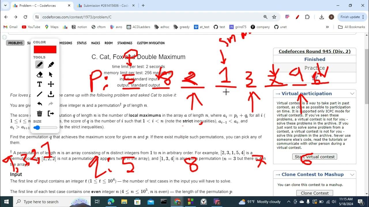 C. Cat, Fox and Double Maximum || Codeforces Round 945 (Div 2) solution - YouTube