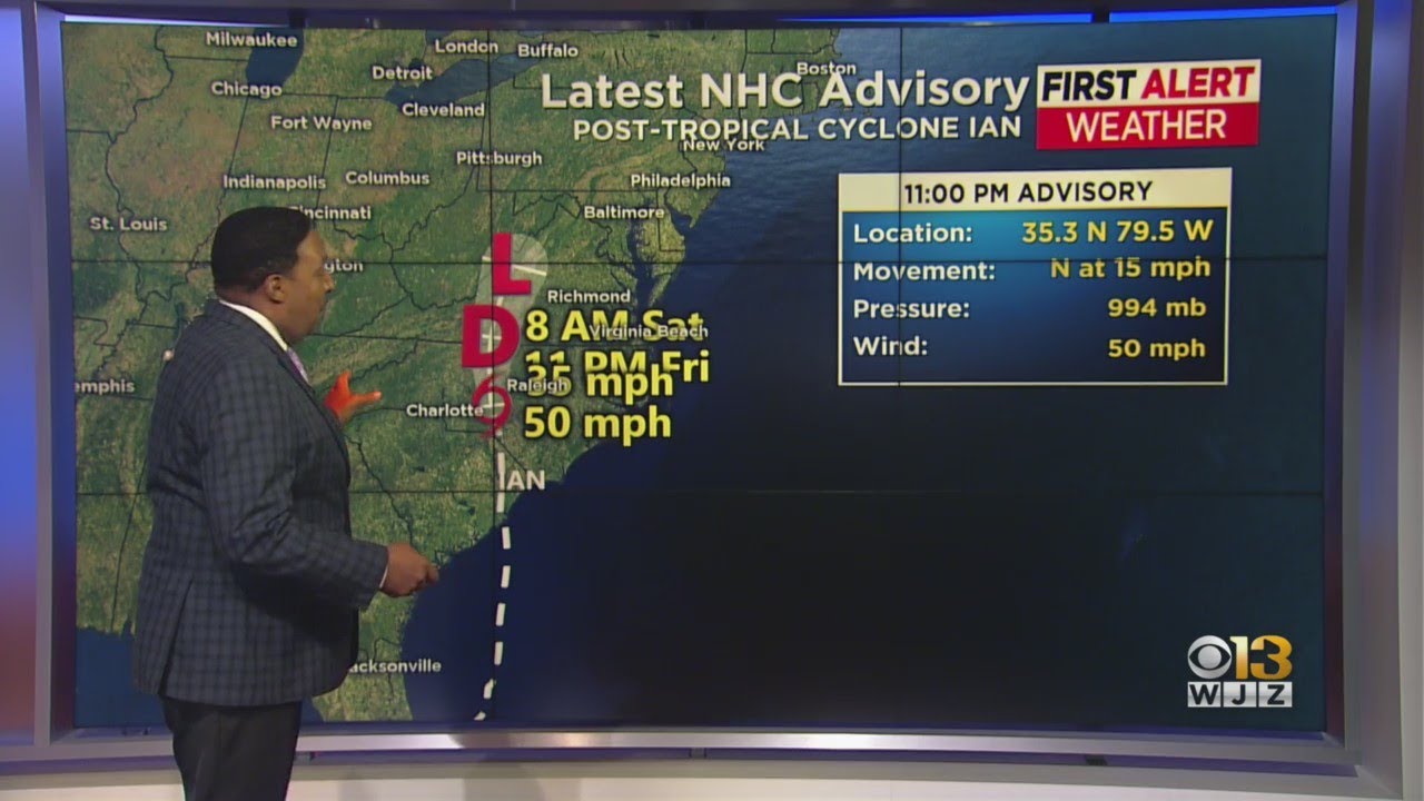 First Alert Meteorologist Tim Williams tracks Post-Tropical Cyclone Ian ...