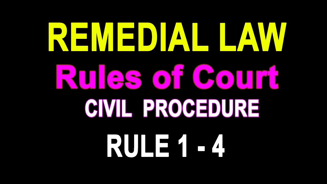 Audio Codal: Rules on Civil Procedure of the Philippines - RULE 1 to 4 ...