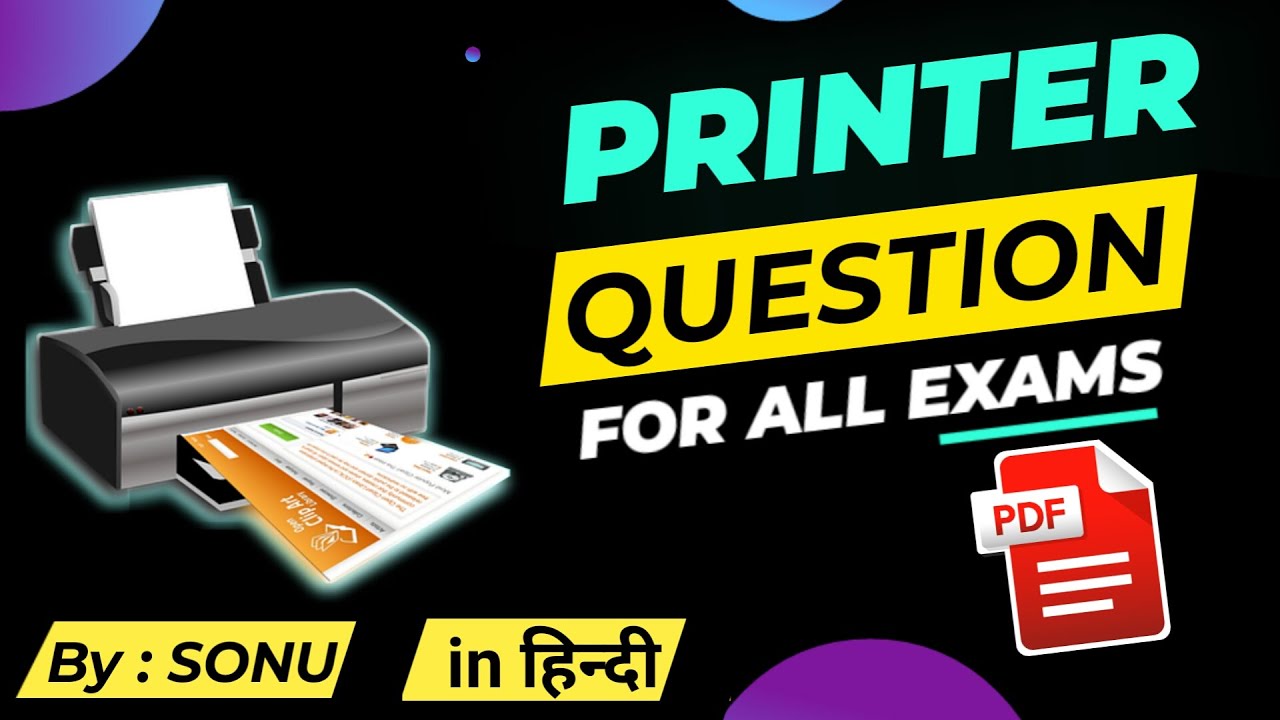 Printer Question and answer in Hindi | MCQ Questions and answers PDF ...