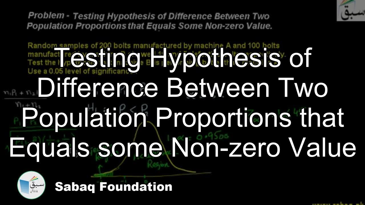 Prob-Testing That Difference Between Two Population Proportions Equals ...