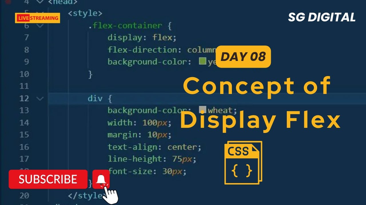 Concept of Display Flex in Day 8 | CSS Tutorial for Beginners in Hindi ...