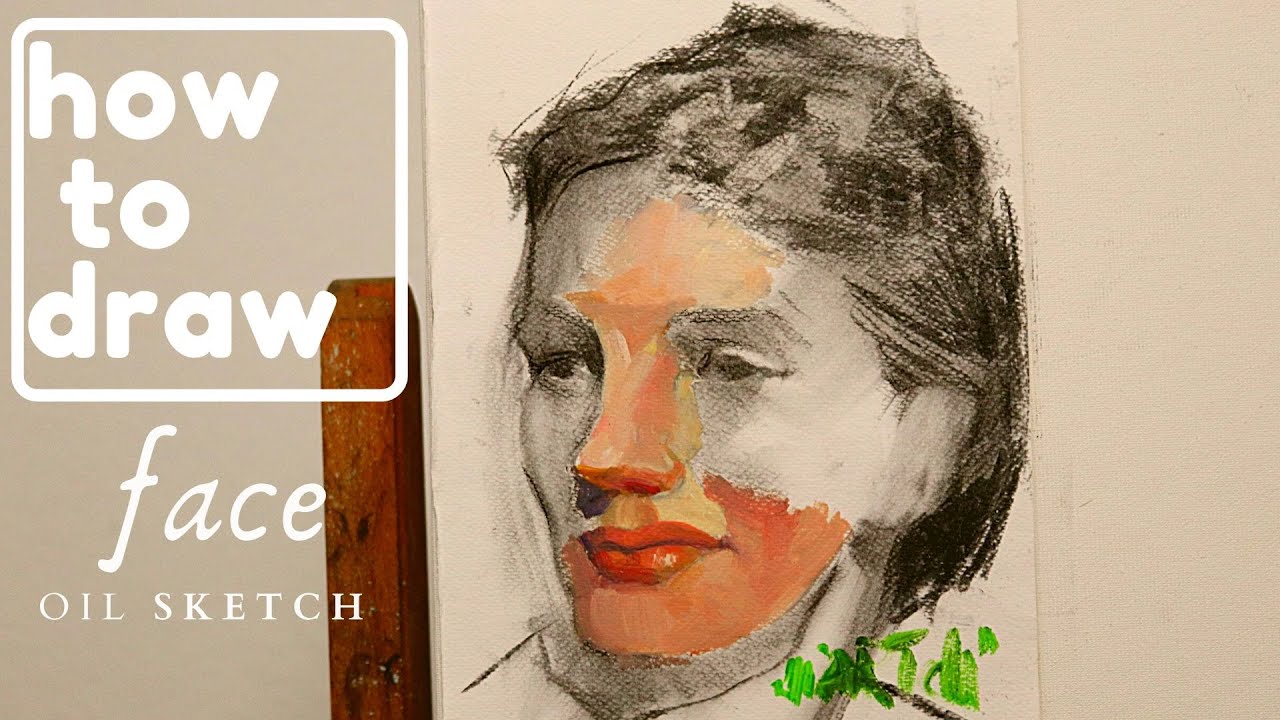 How to paint a face, oil sketch, #76 - YouTube
