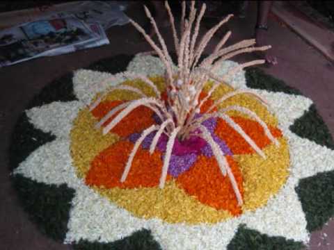 Onam Flower Carpets (pookalam) 2009 - YouTube