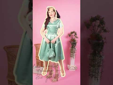 The dream dress and lingerie🤍🎀  #1950sfashion #sagegreen #vintage #50sfashion #aesthetic #stockings