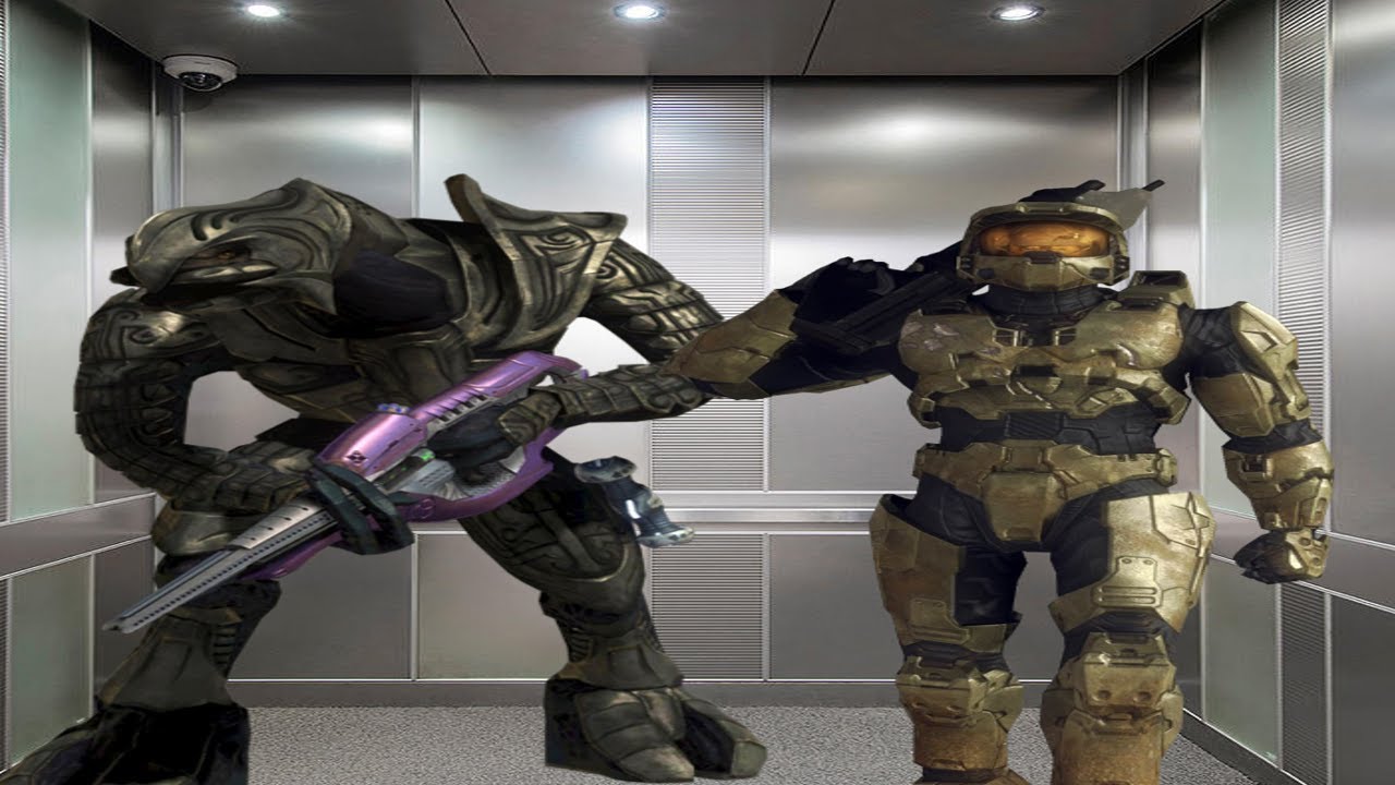 "Master Chief, you mind telling me what you're doing in that elevator ...