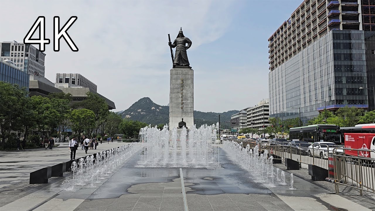 Walking around Gwanghwamun and Cheonggyecheon, Seoul - 4K Walking Tour ...