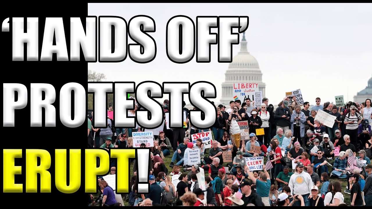 'Hands Off' Goes GLOBAL As Millions Turn Out To Protest - YouTube