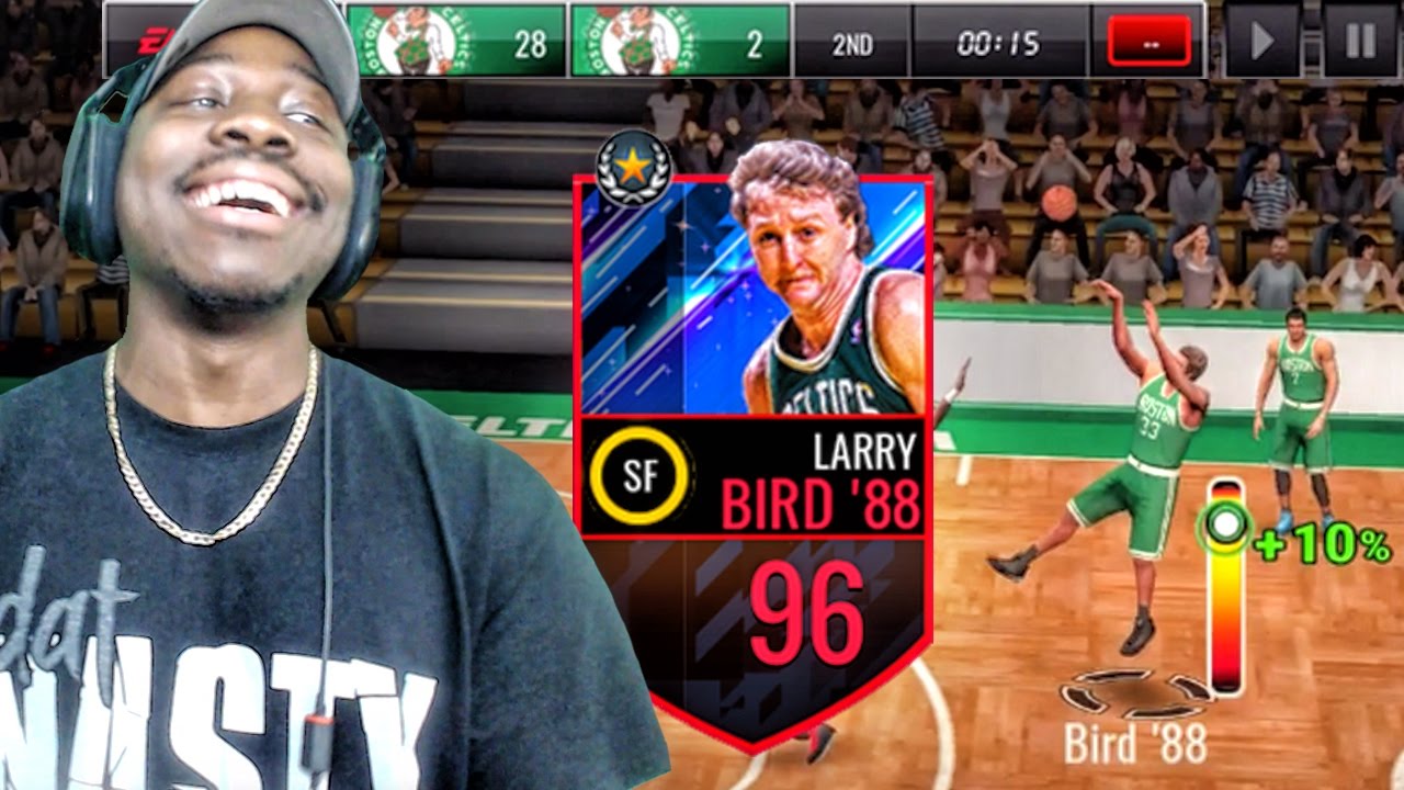 96 OVR LARRY BIRD SHOOTING THE LIGHTS OUT! NBA Live Mobile 16 Gameplay ...